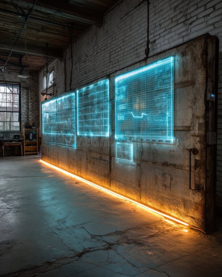 Smart Grid Command Interface in Modern Industrial Office Interior Stock ...