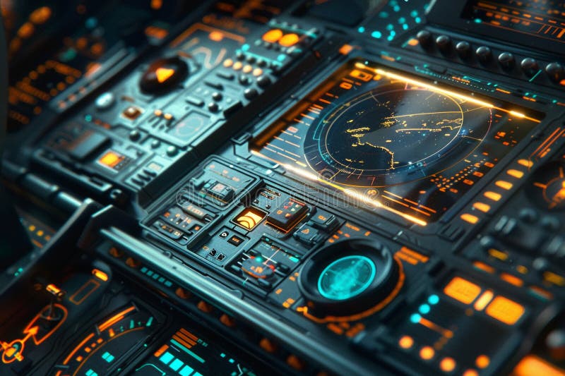 Futuristic Control Panel stock illustration. Illustration of future ...