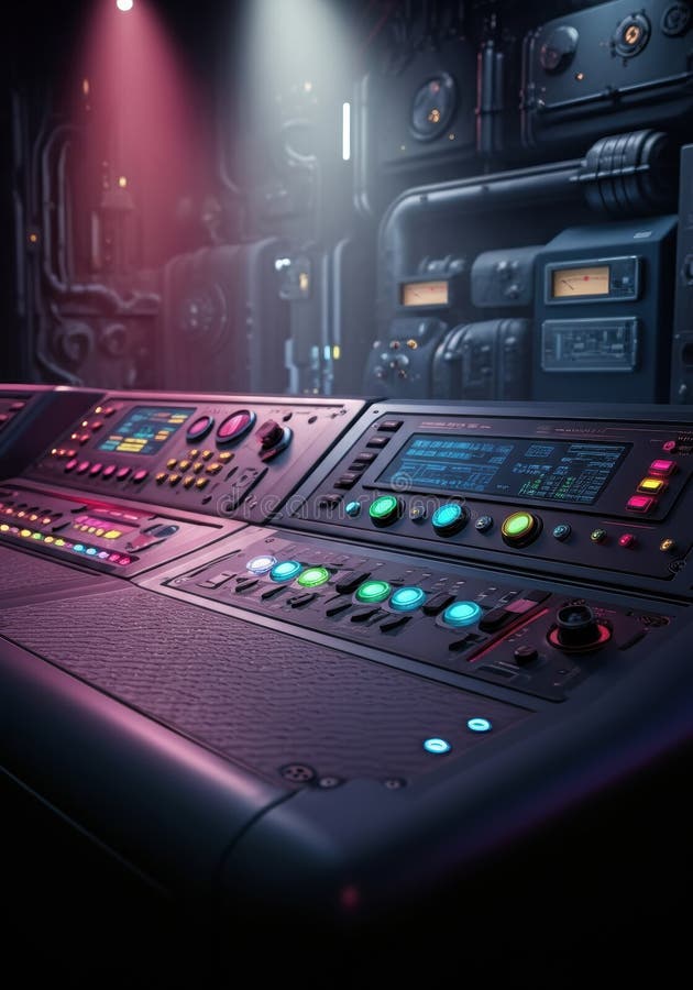 Futuristic Control Room with Global Network Display Stock Image - Image ...