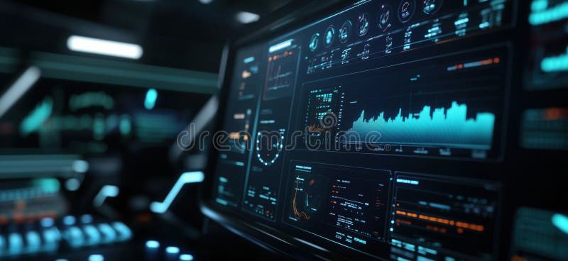 Futuristic Control Panel Neon Lights Data Visualizations Stock Photos - Free & Royalty-Free ...