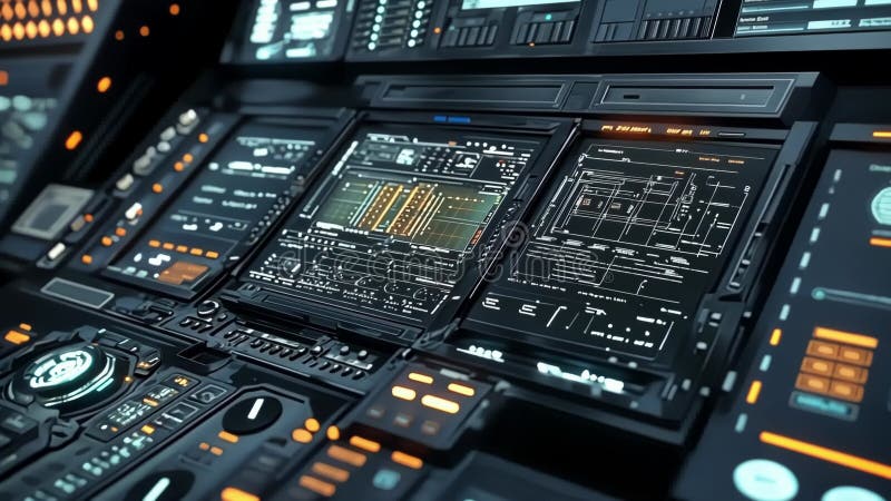 A Futuristic Control Panel Displaying Complex Algorithms Calculating ...
