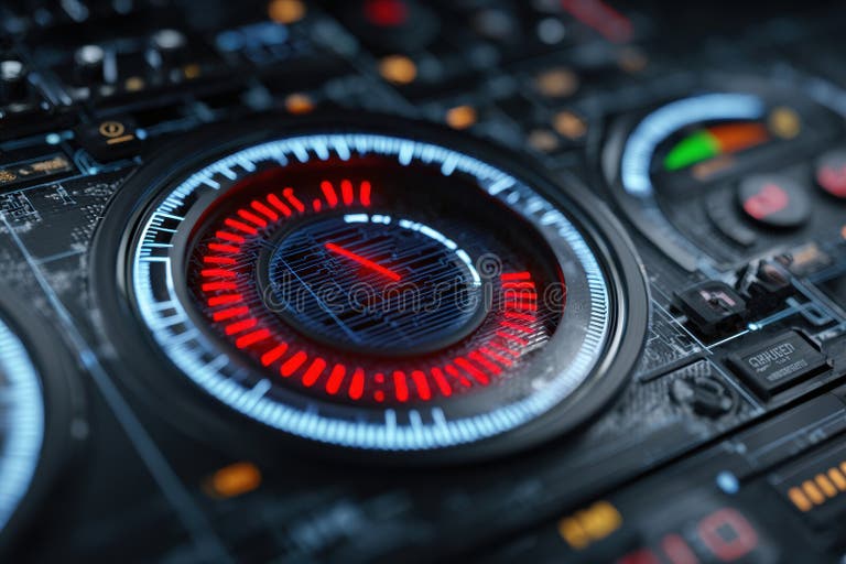 Futuristic Control Panel Displaying System Failure Alert with ...