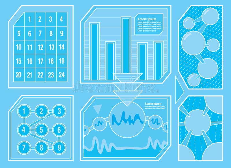 Futuristic Control Panel Five Stock Vector - Illustration of molecule ...
