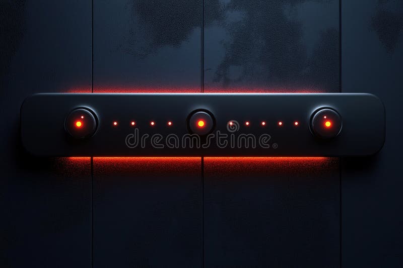 Futuristic Control Panel Glowing on Dark Background Stock Illustration ...