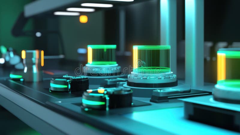 Futuristic Control Panel Glowing Dark Laboratory Stock Photos - Free ...