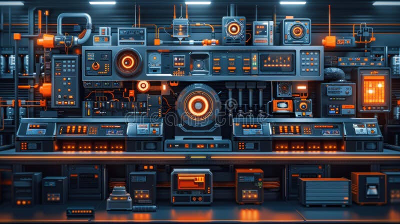 Futuristic Control Panel with Glowing Lights and Intricate Details ...