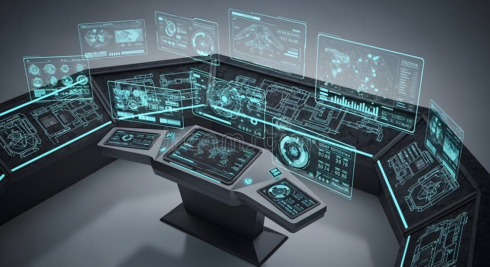 Holographic Control Panel Technology Stock Illustrations – 3,278 ...
