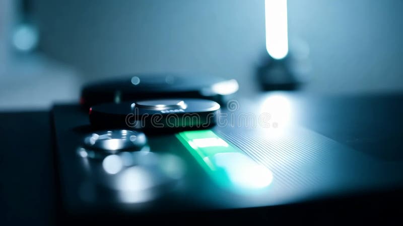 Futuristic Control Panel with Illuminated Buttons and Sleek Interface ...