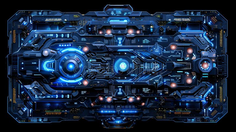 Futuristic Control Panel Interface, Hi-Tech Cyberpunk Background ...