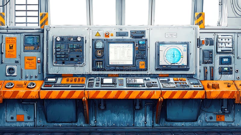 Futuristic Control Panel Interface SciFi Technology Console Stock ...