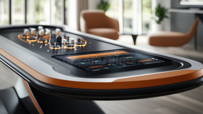 Futuristic Control Panel Managing Smart Manufacturing Process in Modern ...