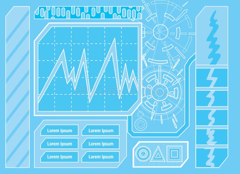Futuristic Control Panel Five Stock Vector - Illustration of molecule ...