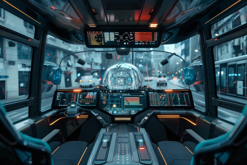 Futuristic Control Panel on Public Transportation System. Design of a ...