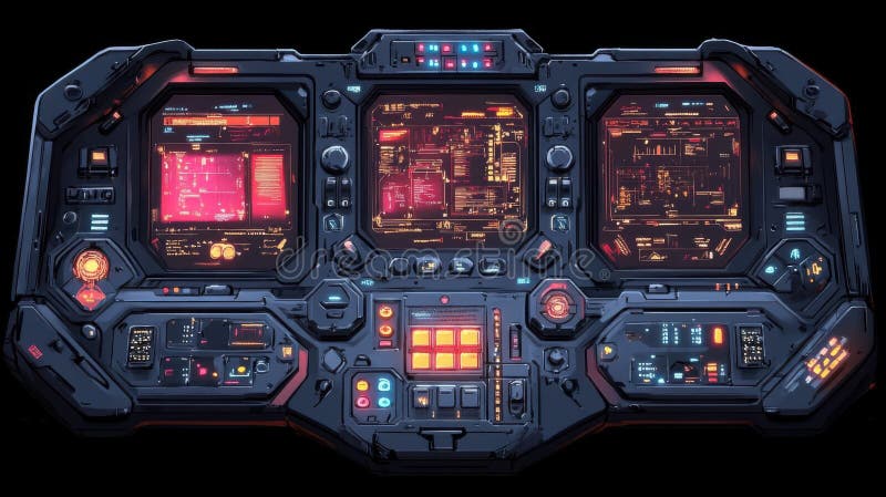 Futuristic Control Panel, Sci-Fi Interface Stock Illustration ...