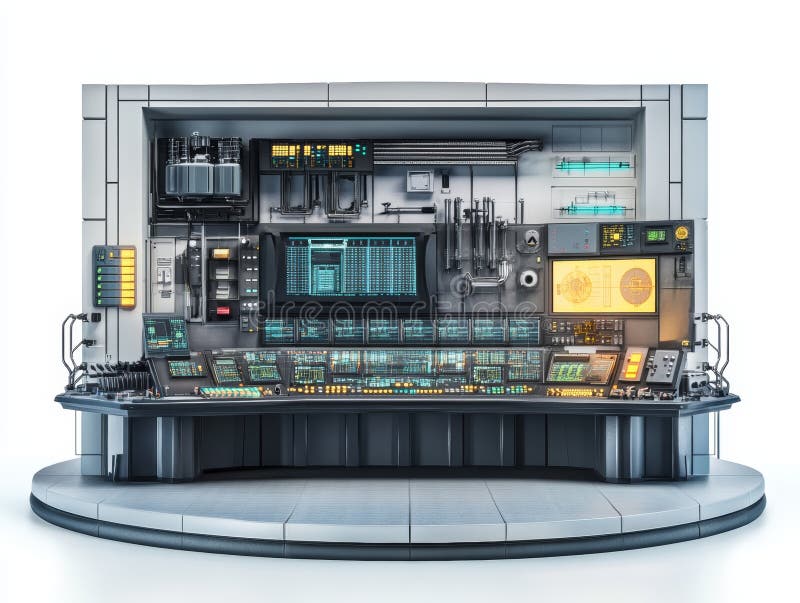 Futuristic Control Panel Showcasing Advanced Technology with Various ...