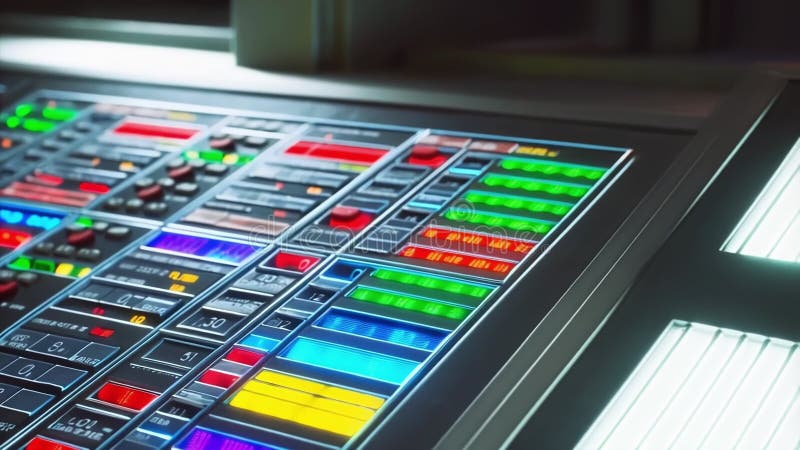 Futuristic Control Panel Showing Changing Data in a Vessel Stock ...