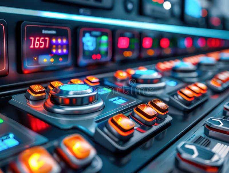 Futuristic Control Panel with Touch Interface Interactive Operation ...