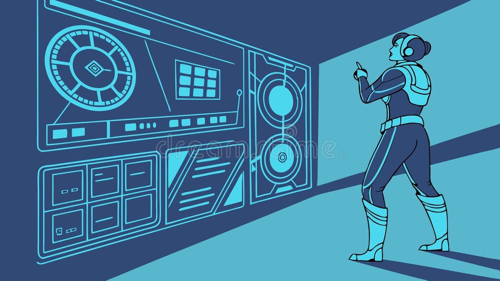 Futuristic Control Panel, UI Design, Technology Interface Vector Design Generative AI Stock ...