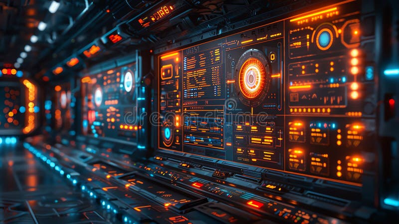 Futuristic Control Panel with Vibrant Lights and Advanced Technology in ...