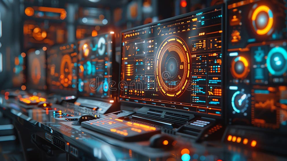 Holographic Computer Console Stock Illustrations – 186 Holographic ...