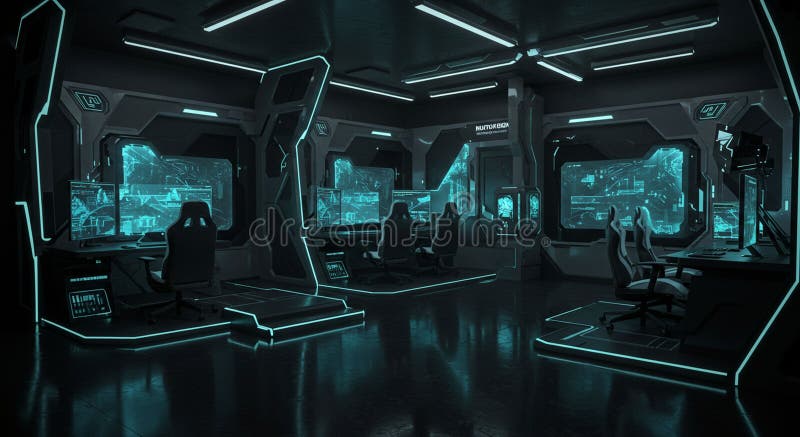 Futuristic Technology Workstations Stock Illustrations – 1,353 ...