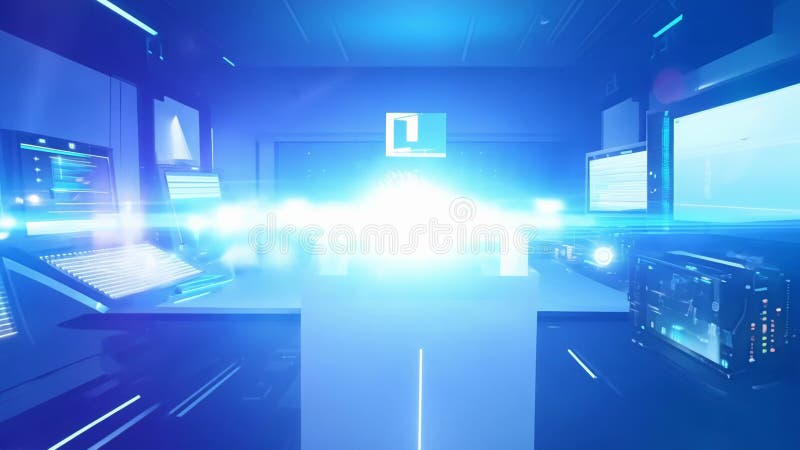 Futuristic Control Room with Advanced Technology at Night Stock Video ...