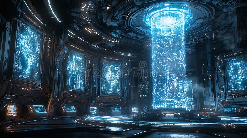 Future Technology Sense Room Stock Illustration - Illustration of ...