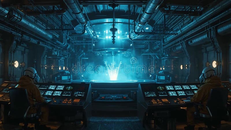 Futuristic Control Room with Glowing Energy Core Stock Video - Video of ...