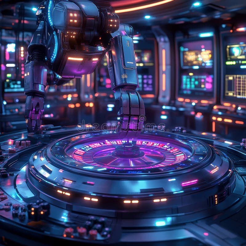 A Futuristic Control Room with High-tech Atmosphere, Featuring a Large ...