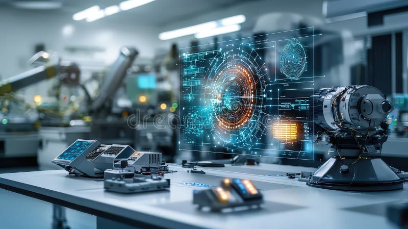 Futuristic Control Room Interface with Dynamic Data Visualization High ...