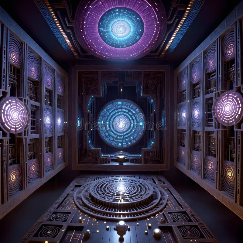 A Futuristic Control Room Possibly Inside a Spaceship or a Quantum ...