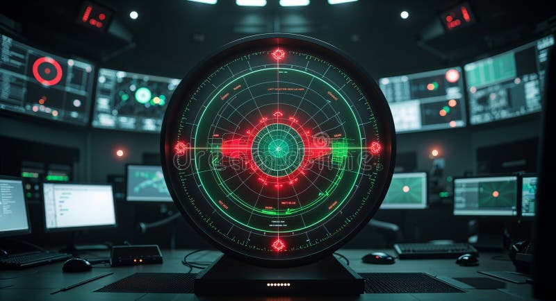 Radar Screen Control Room Display Technology Futuristic Interface ...