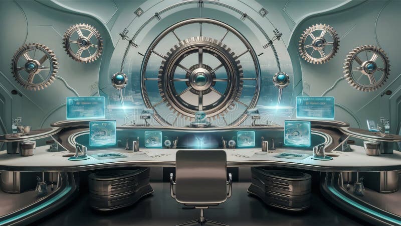 Futuristic Control Room, Sci-Fi Technology High Quality Image Stock ...