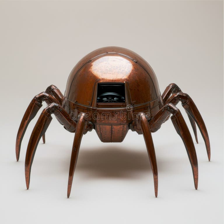 Futuristic Copper Robot Spider Stock Illustration - Illustration of ...