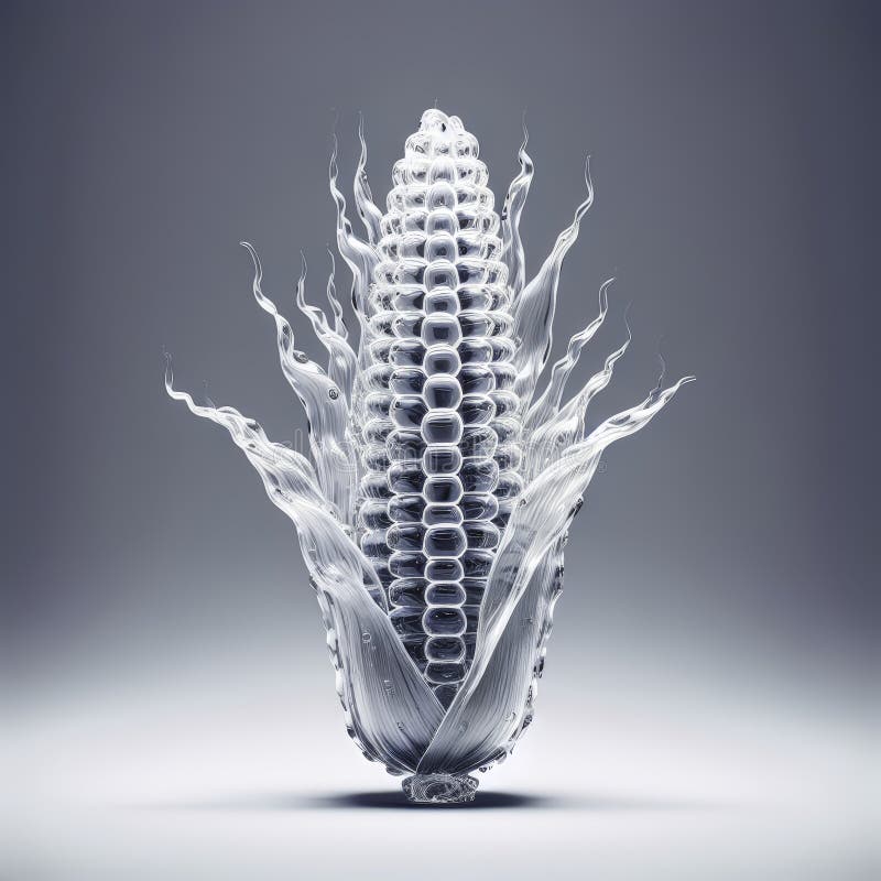 Futuristic Corn in a Stele and Frost. Space Corn Stock Image - Image of ...