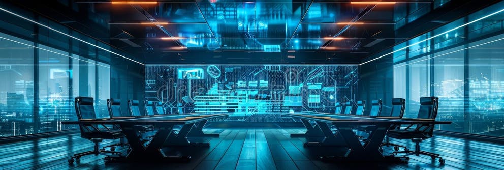 Futuristic Corporate Boardroom Powered by Artificial Intelligence ...