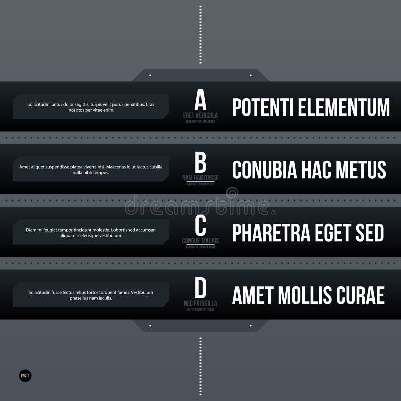 Futuristic Corporate Menu/list Template on Gray Background Stock Vector ...