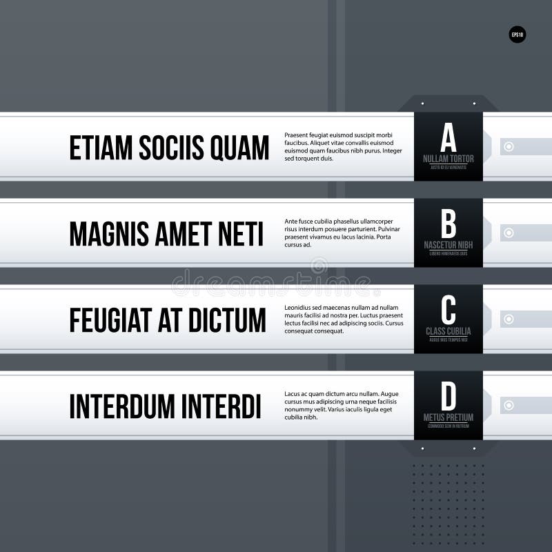 Futuristic Corporate Menu/list Template on Gray Background Stock Vector ...