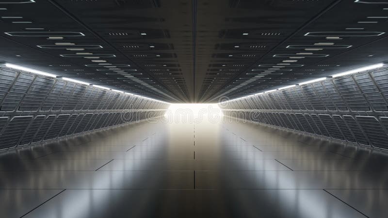 Futuristic Corridor with Bright Light 4k 60 Pfs Looping Video Stock ...