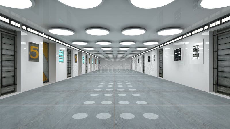 Futuristic corridor stock illustration. Illustration of perspective ...