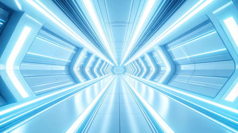 Futuristic Corridor - Dynamic Light & Geometric Design Stock Video ...