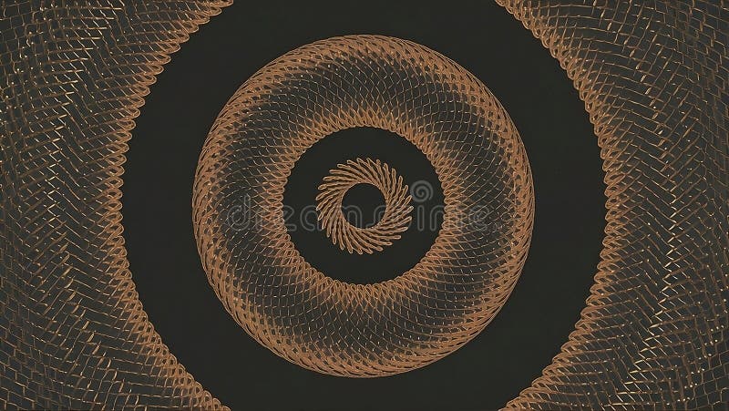 Abstract Corridor with Shining Rings Inside an Alien Spaceship in Outer ...