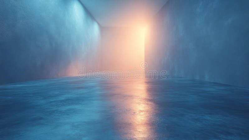 Futuristic Corridor with Light Stock Illustration - Illustration of ...