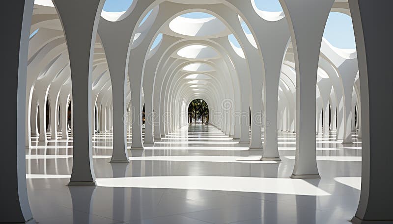Futuristic Corridor, Modern Architecture, Clean Design, Empty Space ...