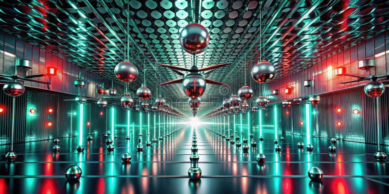 Infinite Space Background with Silhouette of Telescope. Neural Network ...