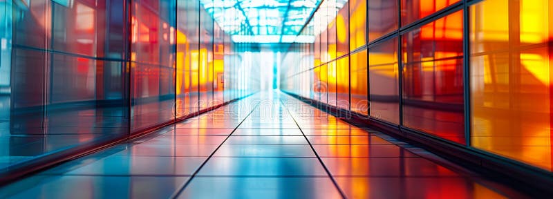 Futuristic Corridor Vibrant Color Contrasts for Graphic Design ...