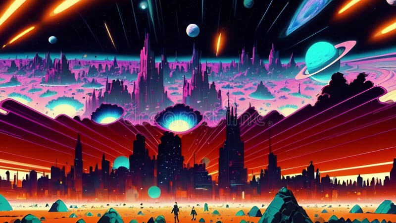 Futuristic Cosmic Animation. AI Generated Cinematic Video Stock Video ...