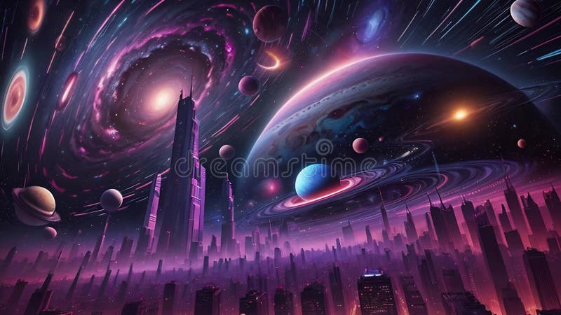 Futuristic Cosmic Animation. AI Generated Cinematic Video Stock Video ...