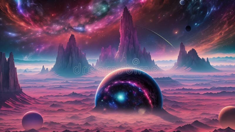 Futuristic Cosmic Animation. AI Generated Cinematic Video Stock Footage ...