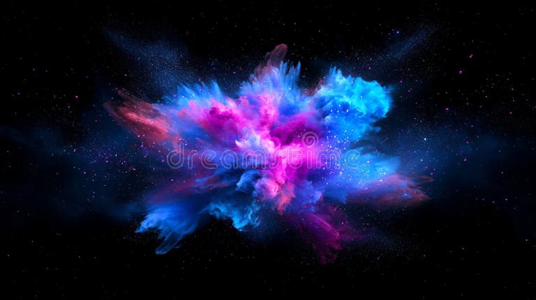 Futuristic Cosmic Explosion with Neon Blue and Magenta Plasma Clouds in ...